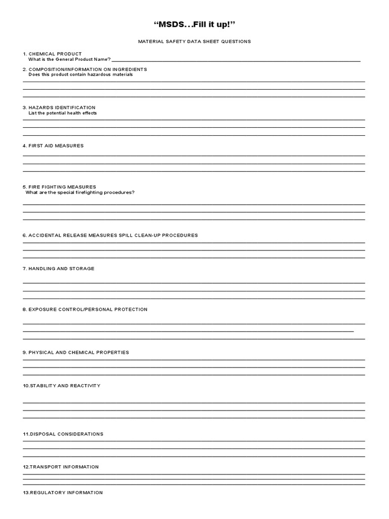 MSDS Worksheet | PDF | Environmental Issues | Public Health