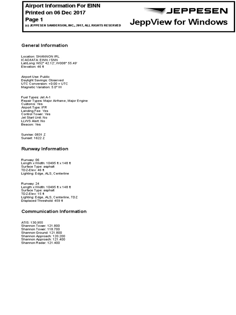 Jeppview For Windows: General Information General Information | PDF | Runway | Air Traffic Control