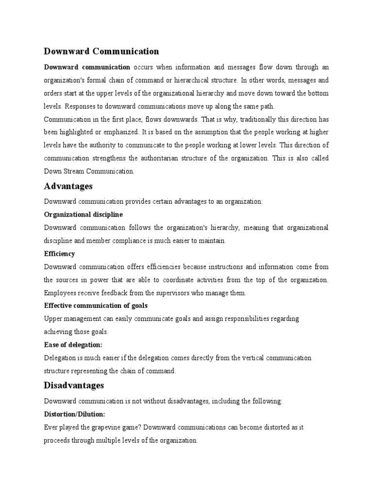 Downward Communication | PDF | Hierarchy | Communication
