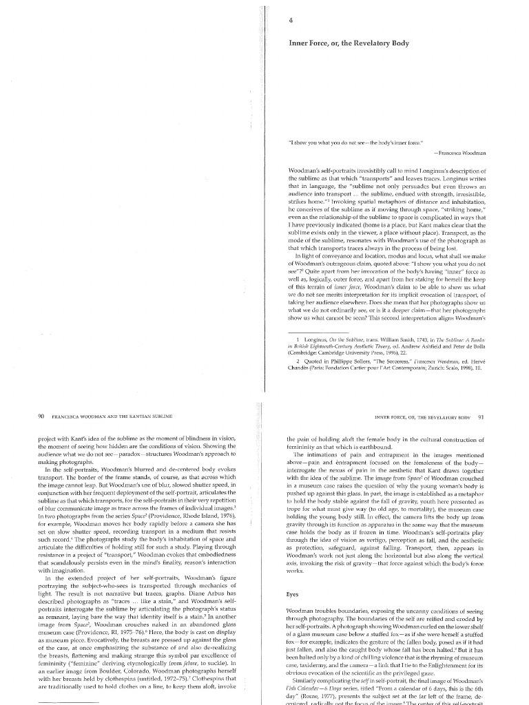 Inner Force, Or, The Revelatory Body | PDF | Immanuel Kant | Aesthetics