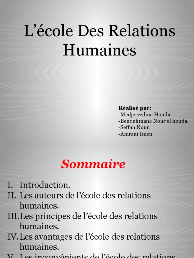Ecole Des Relation Humaine | PDF | Motivation | Motivant