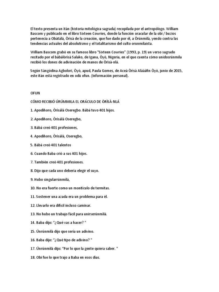 Investigación Sobre El Diloggun | PDF | Santeria | Religión y creencia