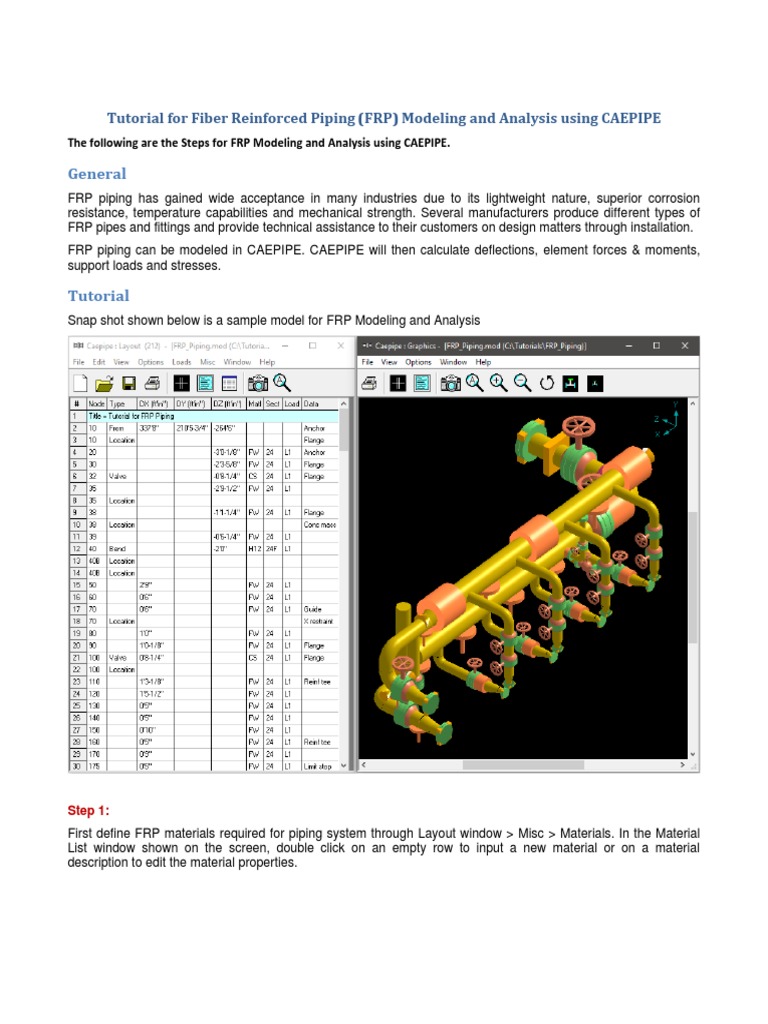 General: Tutorial For Fiber Reinforced Piping (FRP) Modeling and ...