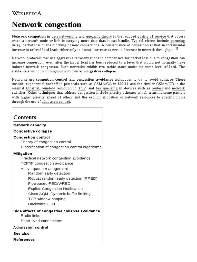 Network Congestion | PDF | Network Congestion | Computer Network