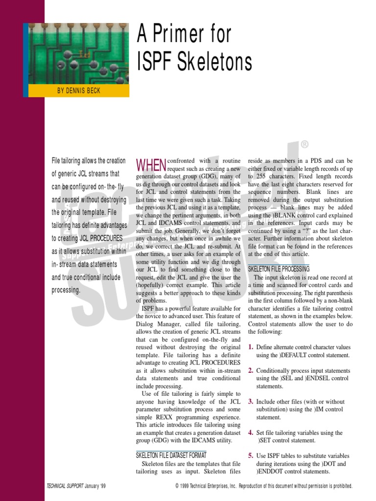 A Primer For ISPF Skeletons | PDF | Operating System Families | System ...