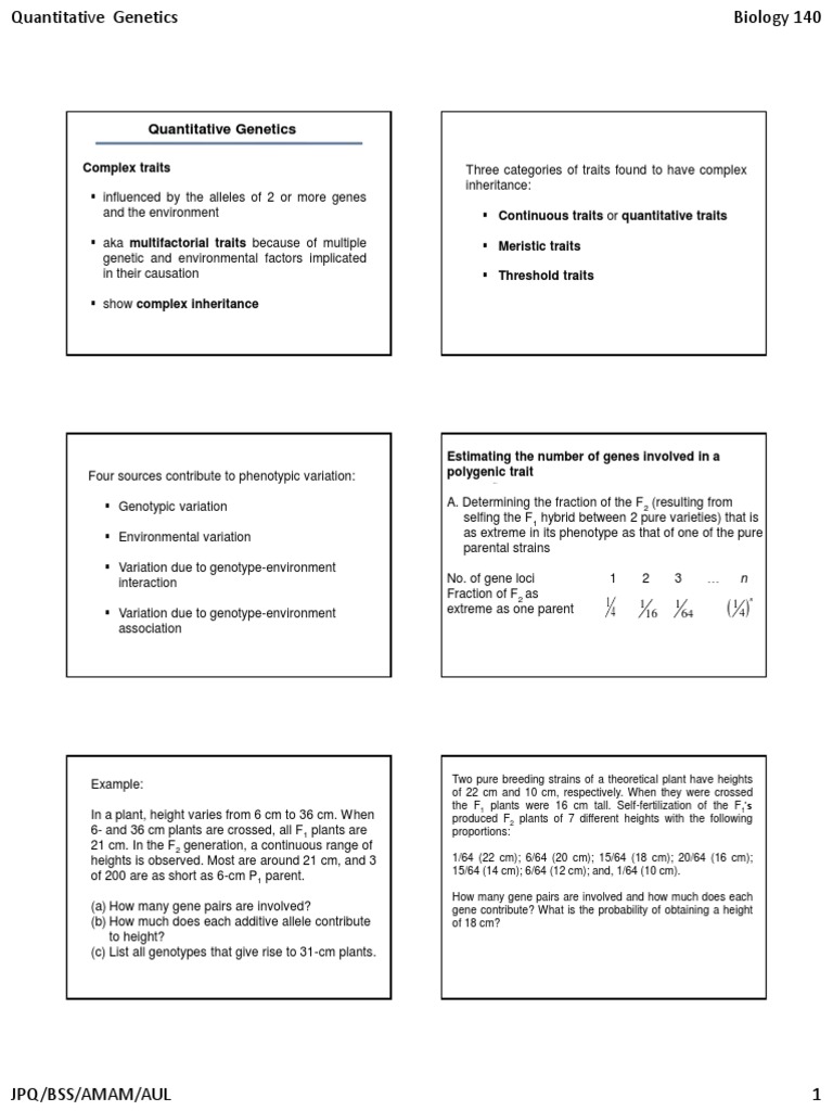 Understanding Quantitative Genetics Pdf Heritability Quantitative