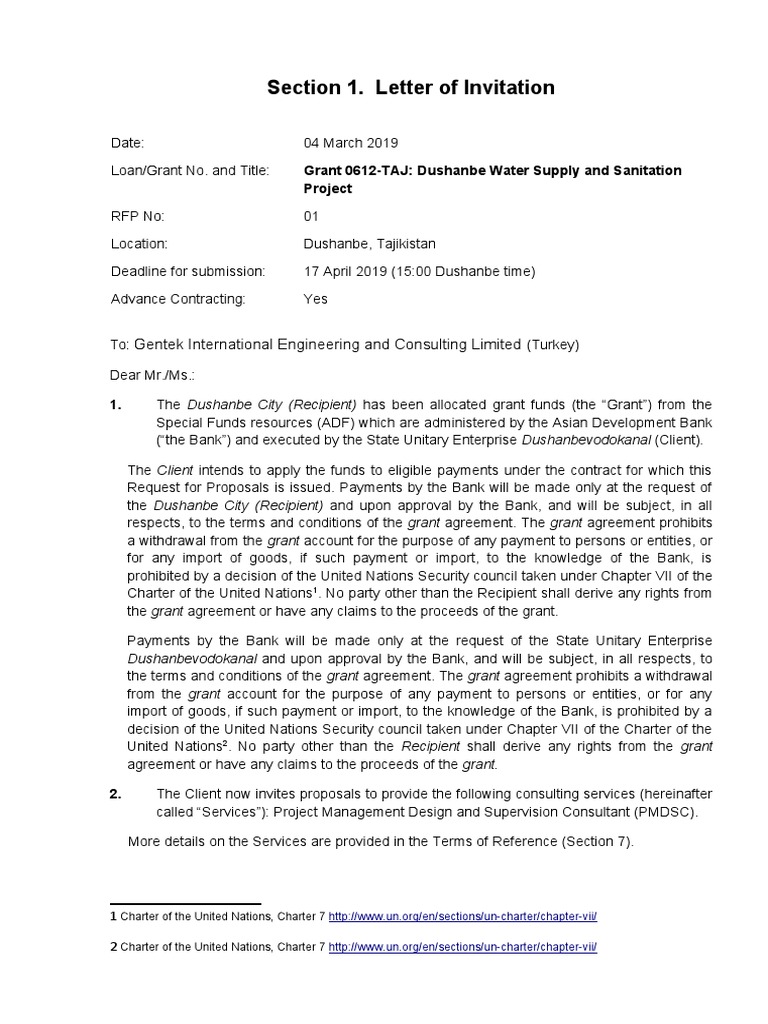 Letter of Invitation Gentek - 190303 | PDF | Joint Venture | Request ...