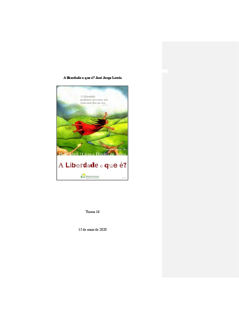 Poema Infantil sobre Liberdade | PDF | Liberdade | Portugal