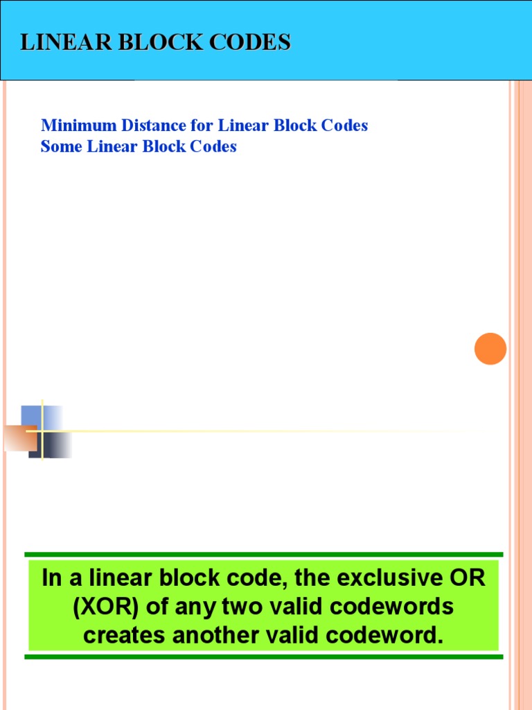 5 2 Linear Block Codes Pdf Algorithms Telecommunications