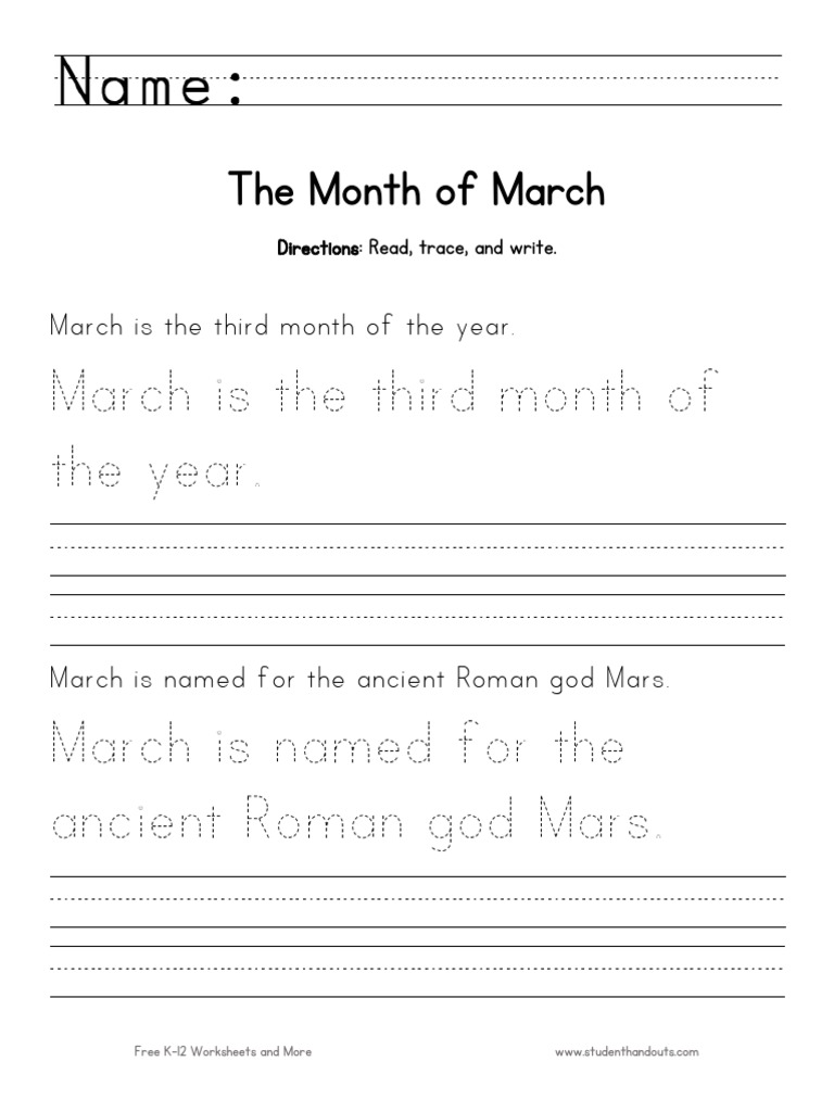 March Is The Third Month of The Year | PDF