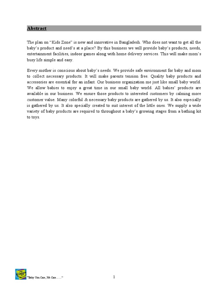 Business Plan About Baby Shop | PDF | Expense | Depreciation