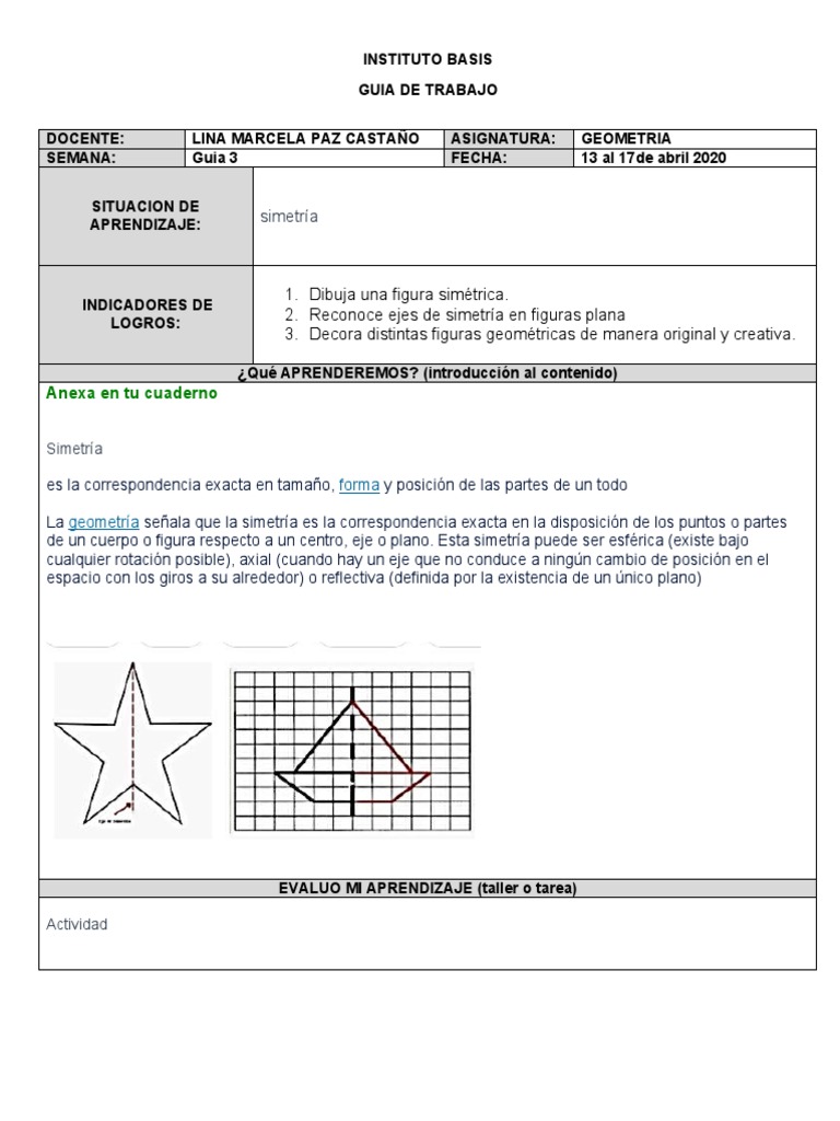 Guia de Aprendizaje BASIS GEOMETRIA CICLO 3 Guia 3 | PDF