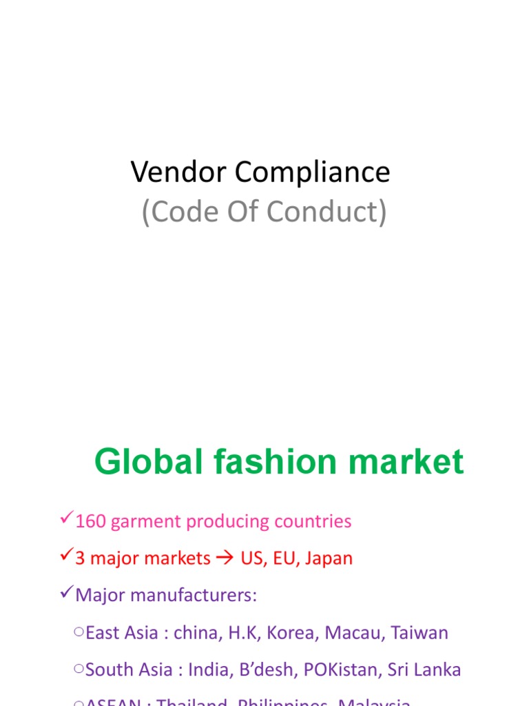 Vendor Compliance: (Code of Conduct) | PDF | Employment | Personal ...