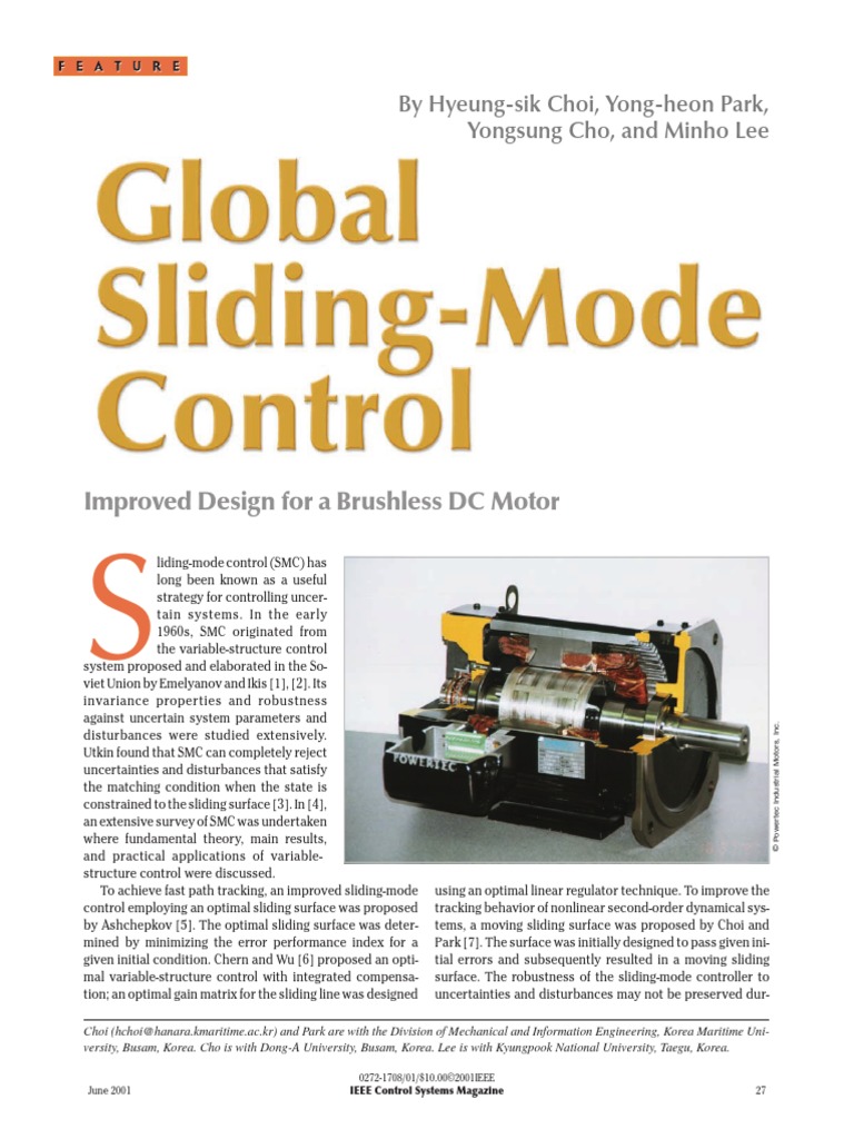 Global Sliding Mode Control | PDF | Electric Motor | Force