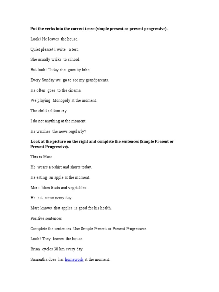 Deber de Igles Simple Present | PDF