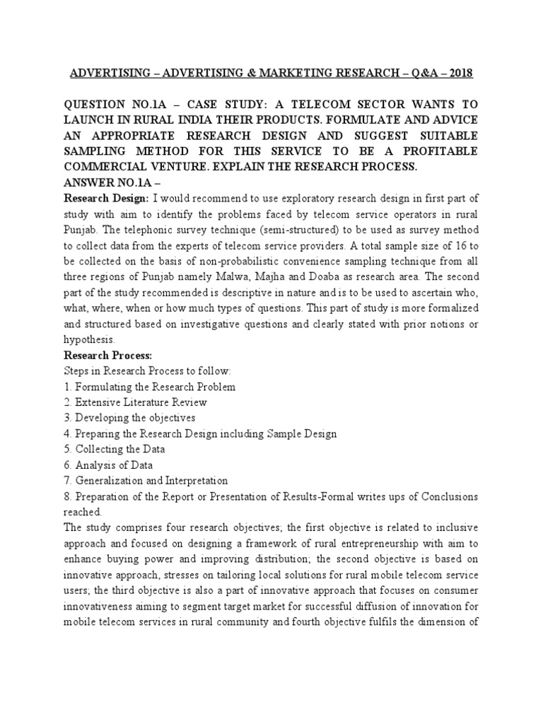 Amr-2018-Case Study | PDF | Marketing Research | Sampling (Statistics)