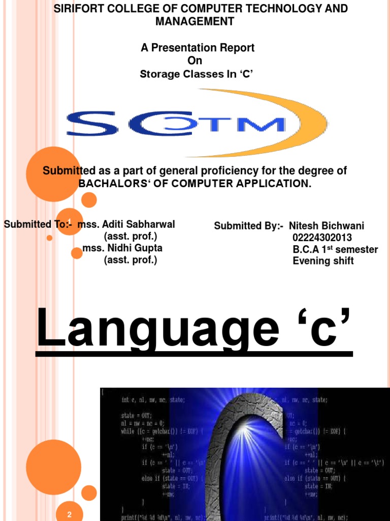 Storage Classes In C 2 Pdf Variable Computer Science Scope Computer Science