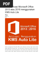 Cara Aktivasi Office 2016 GRATIS Tanpa Aplikasi (100% Work) | PDF
