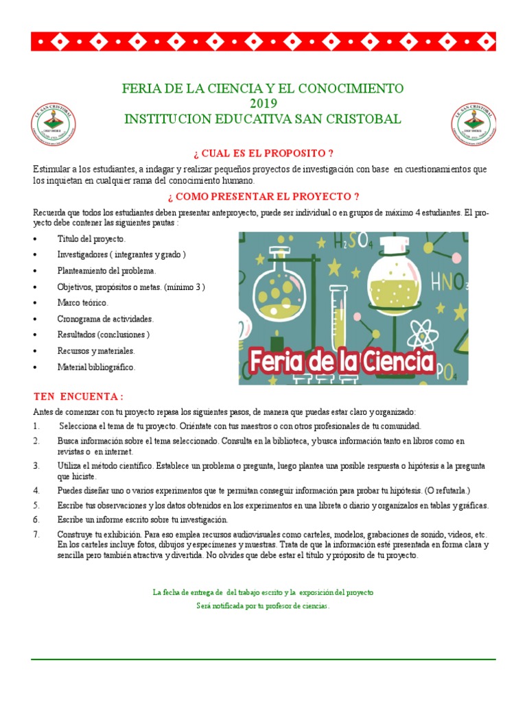 Folleto Feria Ciencias 2019 | PDF