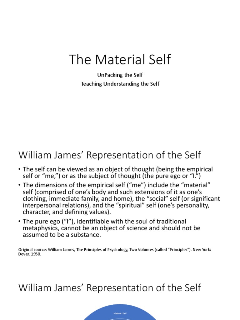 The-Material-Self (1) For Students | PDF | Self | Self Concept