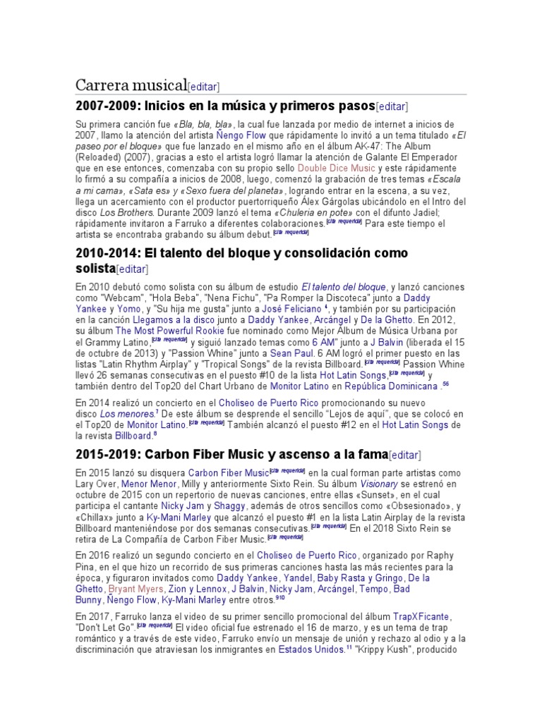 La carrera musical de Farruko: de sus inicios en 2007 hasta su ...