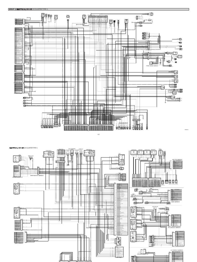 Group 2 Electrical Circuit (1/2 Cluster Type 1) : Air Con Harness | PDF ...