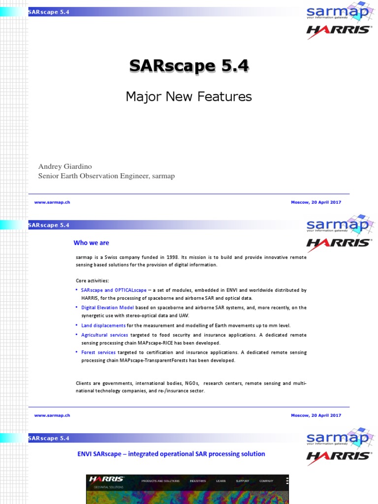 SARscape 5.4 Major Features Overview | PDF | Computer Cluster ...