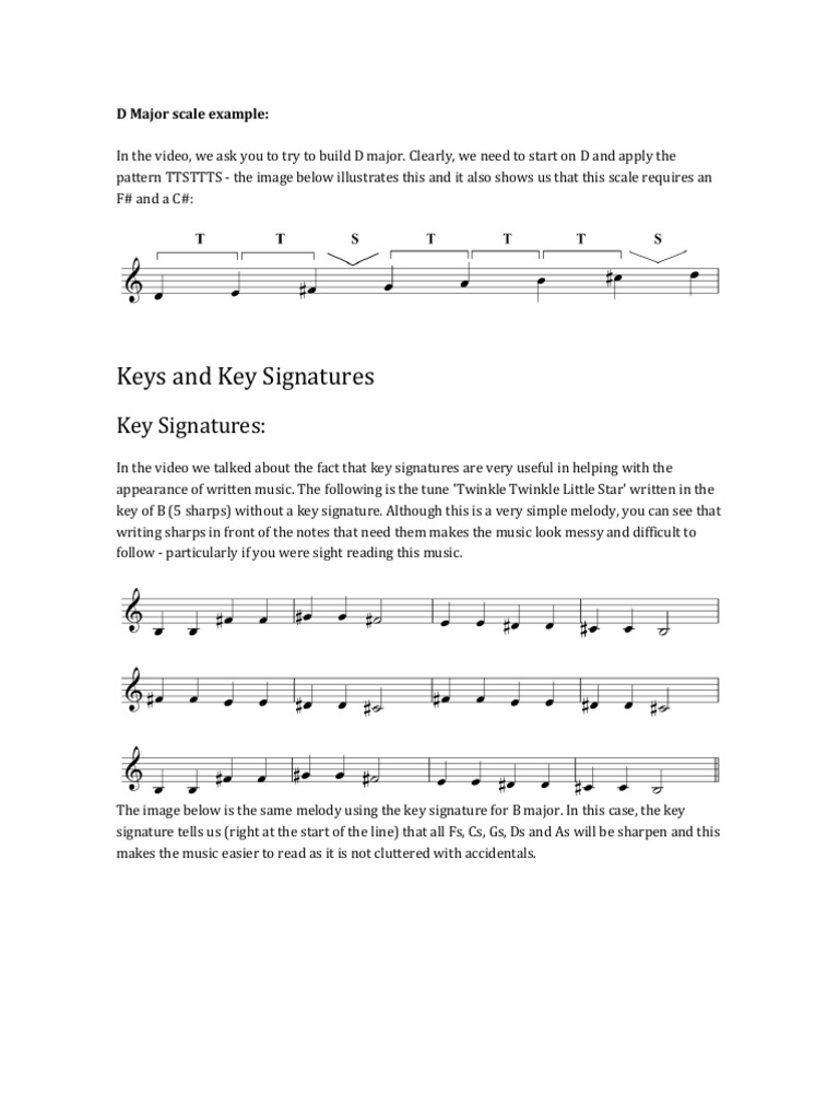 Keys and Key Signatures | PDF
