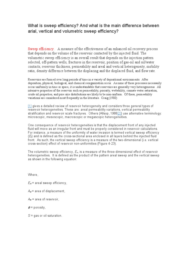 What Is Sweep Efficiency? and What Is The Main Difference Between Arial ...