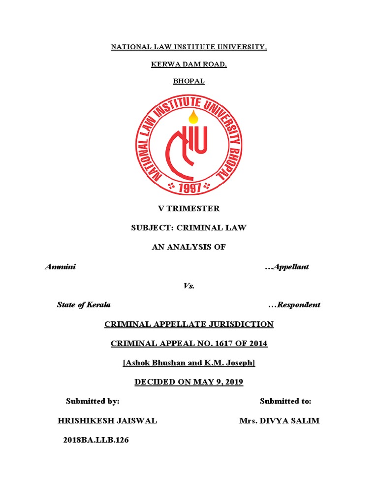 Criminal Law Project | PDF | Judgment (Law) | Separation Of Powers