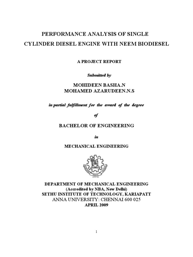 Neem Biodiesel by Bashas | PDF | Internal Combustion Engine | Biodiesel