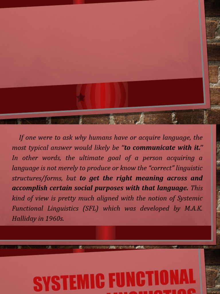 Systemic Functional Linguistics (SFL) | PDF | Linguistics | Language ...