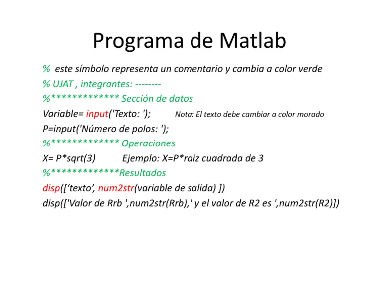 Programa de Matlab | PDF