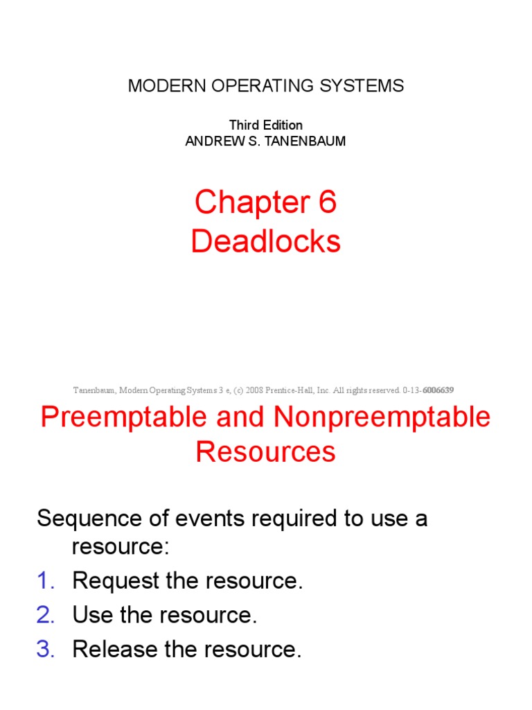 Chapter-3 - Deadlocks - Tannenbaum's Book | Download Free PDF | Information Technology ...