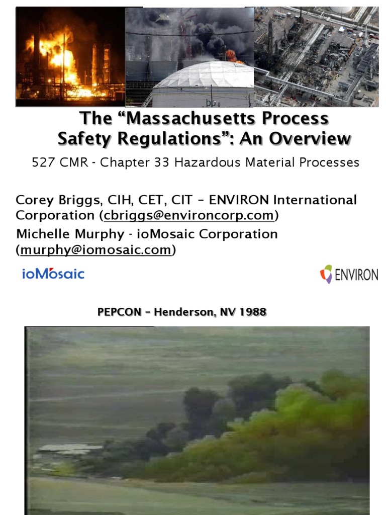 Massachusetts Process Safety Regulations Overview | PDF | Dangerous ...