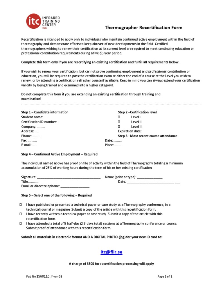 Recertification Form USD | PDF | Certification | Business