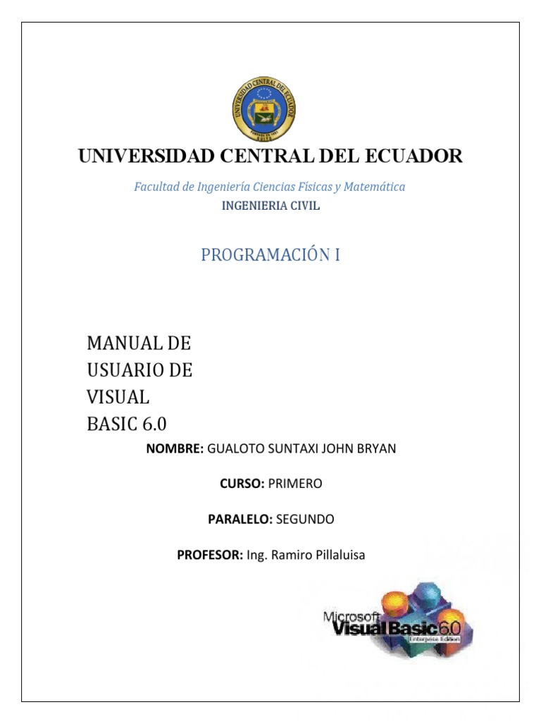 Manual de Visual Basic 6.0 | PDF | Objeto (informática) | Básico