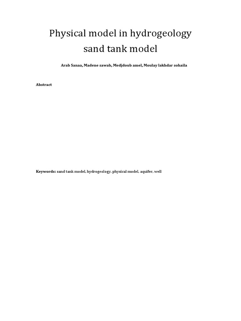 Sand Tank Model in Hydrogeology Studies | PDF | Aquifer | Hydrogeology