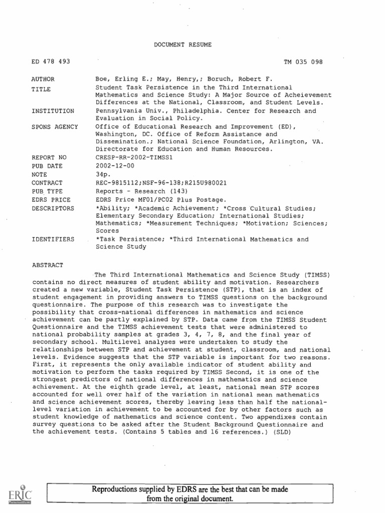 Reproductions Supplied by EDRS Are The Best That Can Be Made | PDF ...