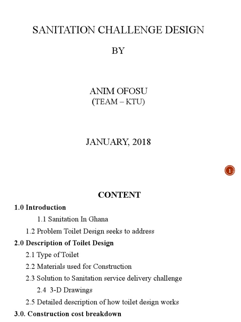 Sanitation Challenge Design: Team - Ktu) | PDF | Toilet | Sanitation