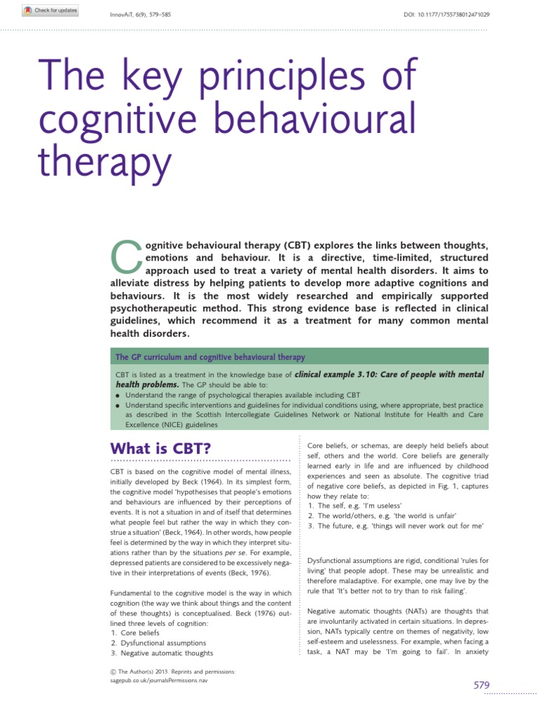 The Key Principles of Cognitive Behavioural Therapy: What Is CBT? | PDF ...