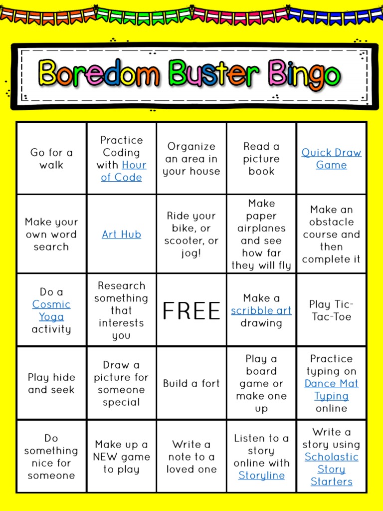 Boredom Buster Bingo | PDF