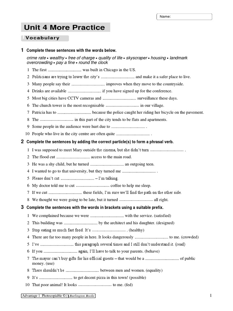 Activity 6 Task 2 Unit 4 More Practice Exercises | PDF
