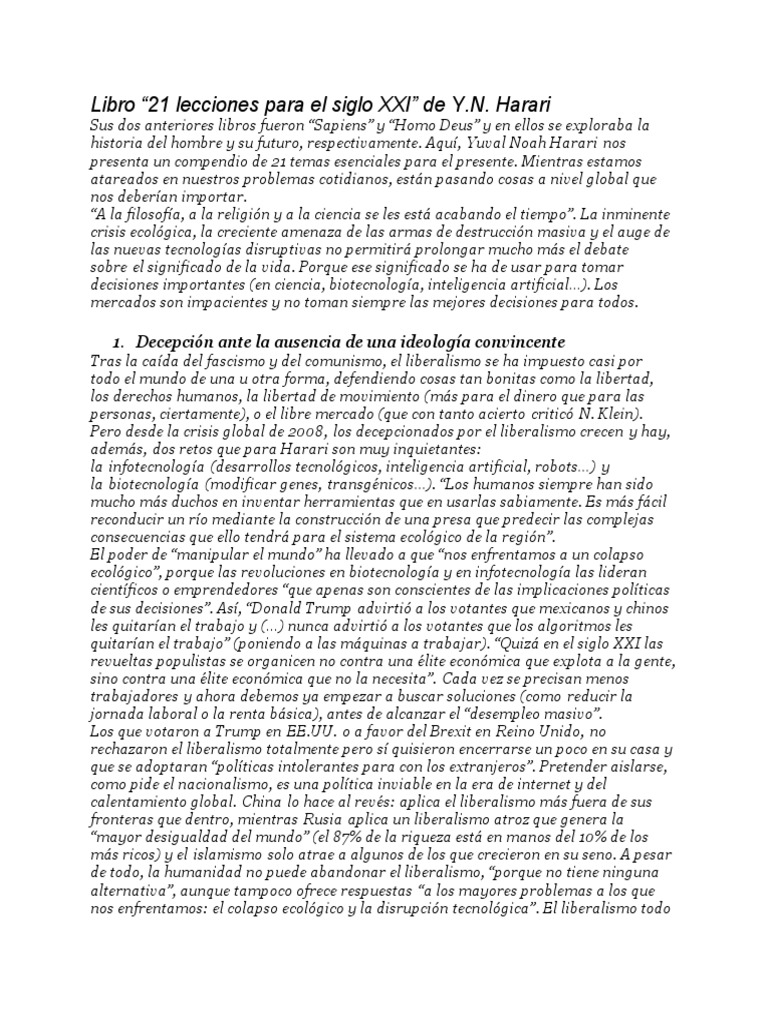 21 Lecciones para El Siglo XXI | PDF | Meditación | Homo Sapiens