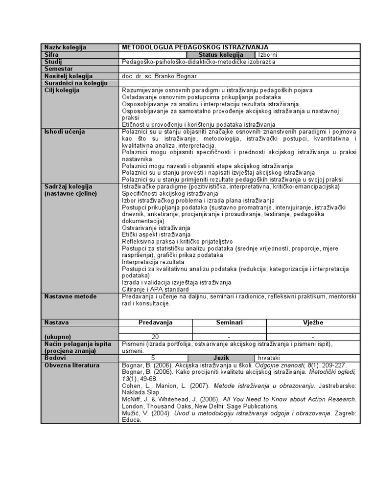 07 PPDM Metodologija Pedagoskog Istrazivanja-1 | PDF
