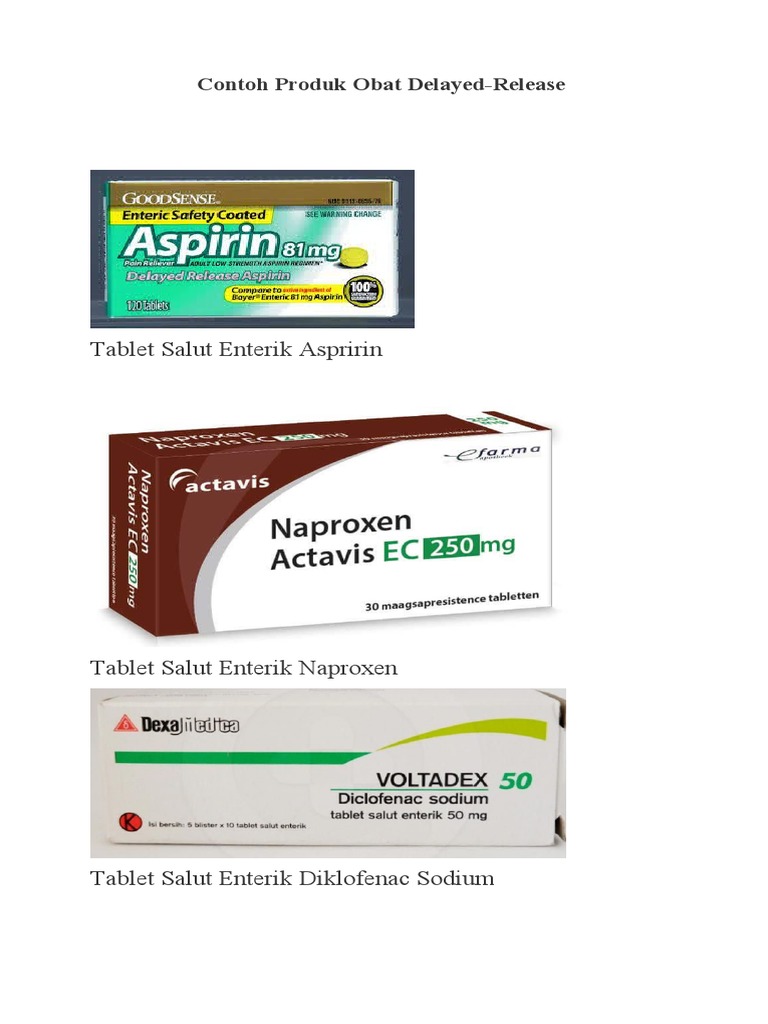 Contoh Obat Delayed Release | PDF