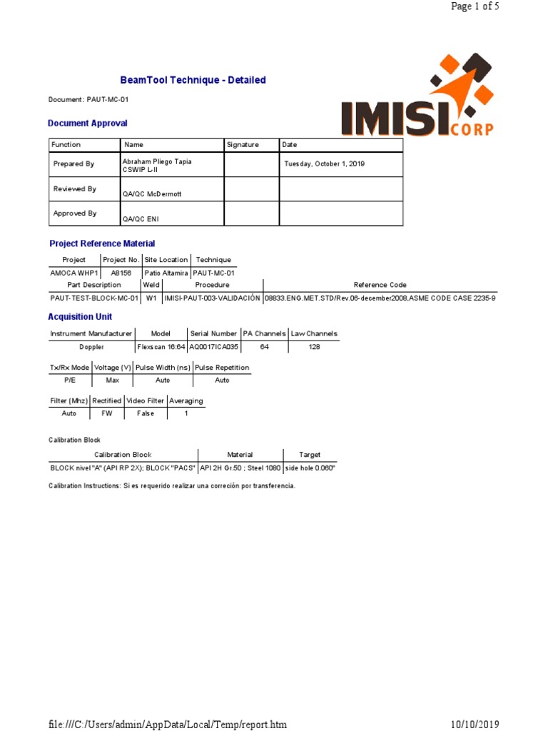 PAUT Calibration Instructions and Details | PDF | Optics | Electronics