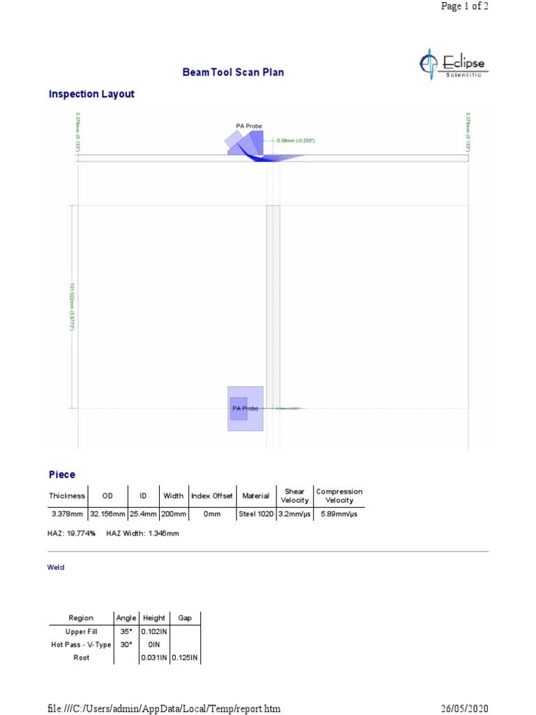 BeamTool Paut Scan Plan Details | PDF