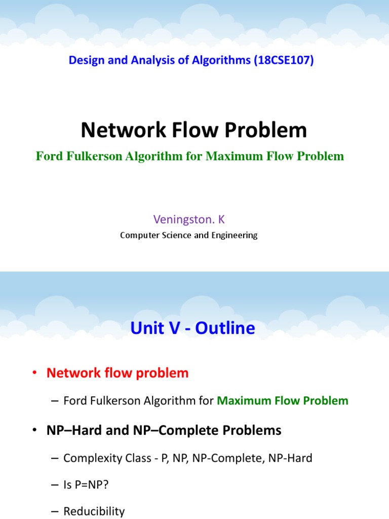 Ford-Fulkerson Algorithm - Network Flow Problem | PDF | Time Complexity ...