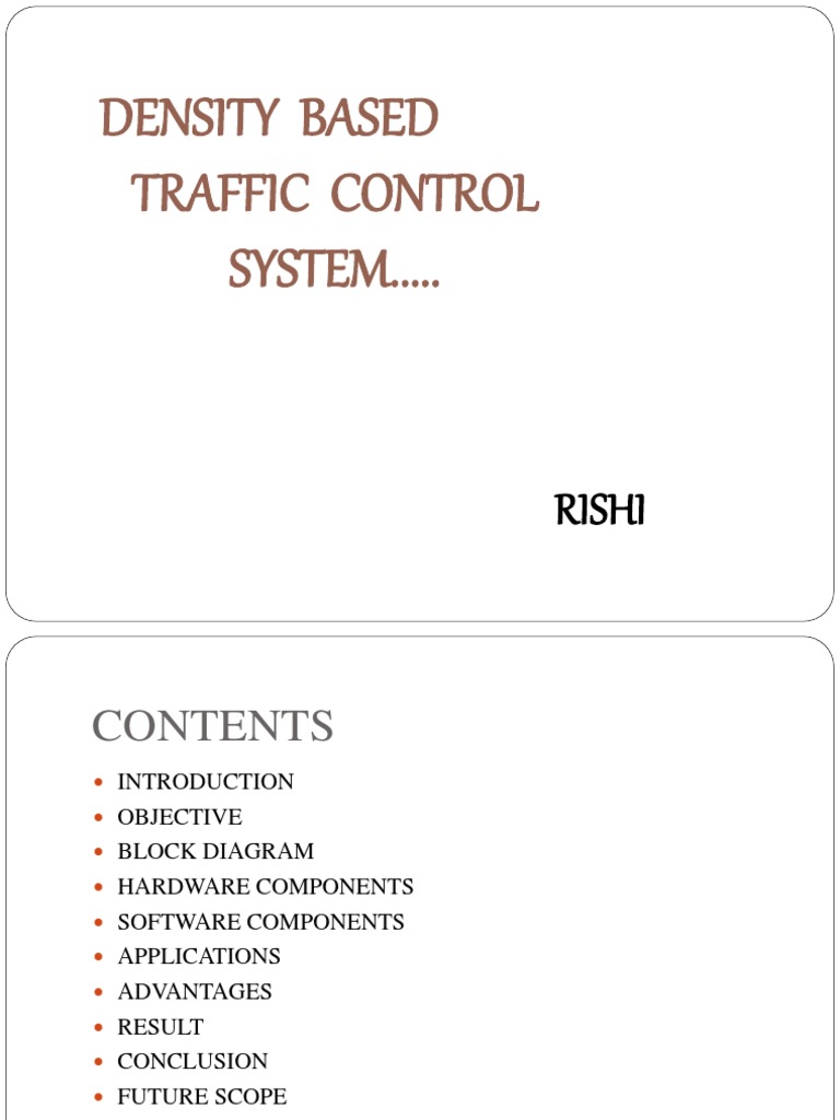 Density Based Traffic Control SYSTEM..... : Rishi | PDF | Light ...
